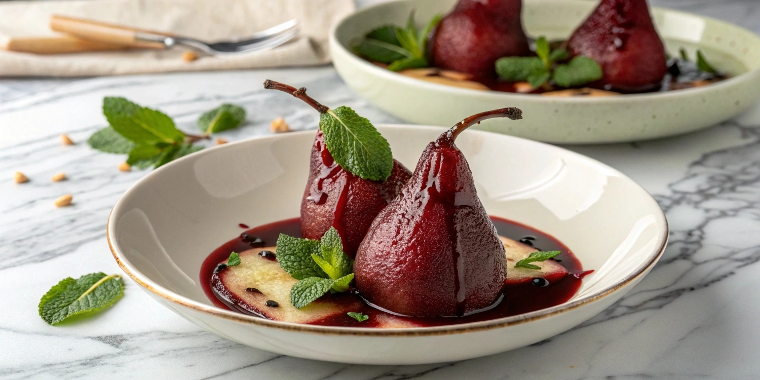 Epic Slow Cooker Poached Pears in Red Wine in 3 Steps